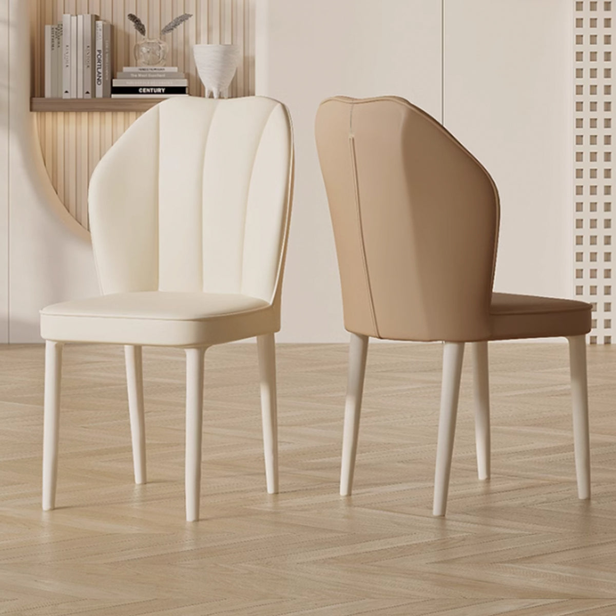 Kyan Designer Backrest Cream Leg Dining Chair – Mirai Town Shop