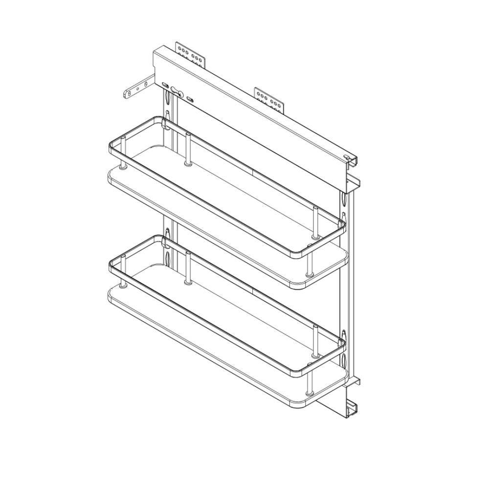 MIRAI Side Pull Out Basket With Undermount Soft Closing Slide - Dark G ...