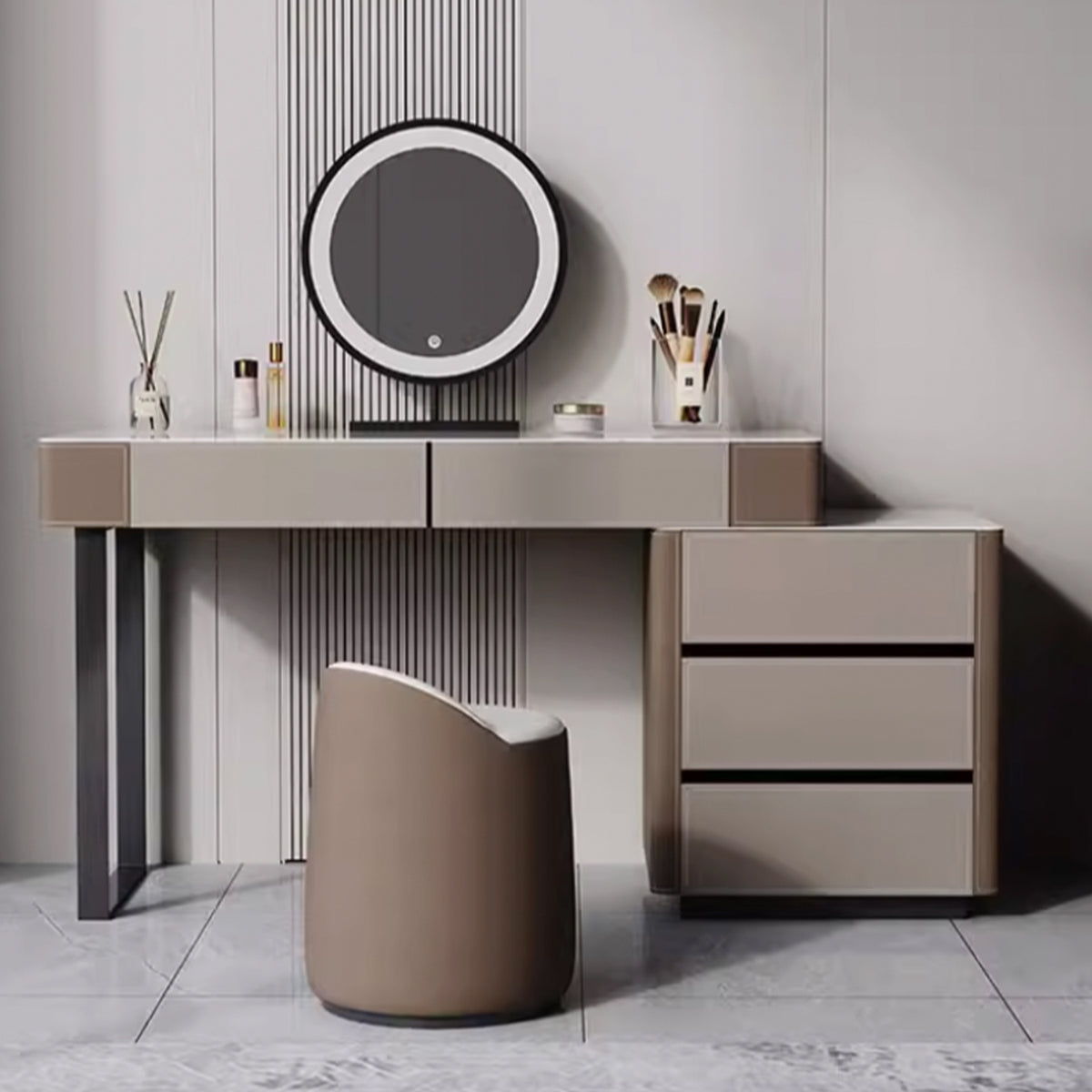 Olsen Slate Dressing Table Set With Side Cabinet 0.8m to 1.2m – Mirai ...