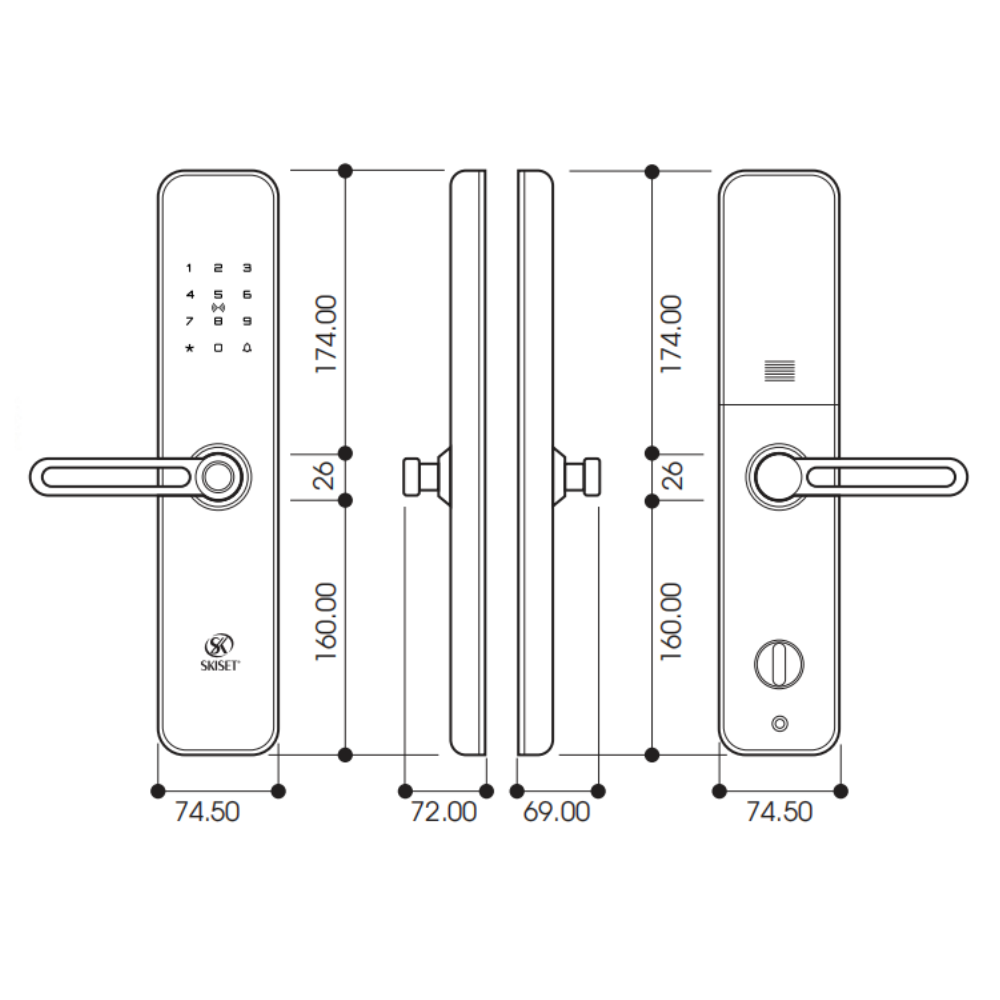 SKISET Digital Door Lock E-350 – Mirai Town PLT