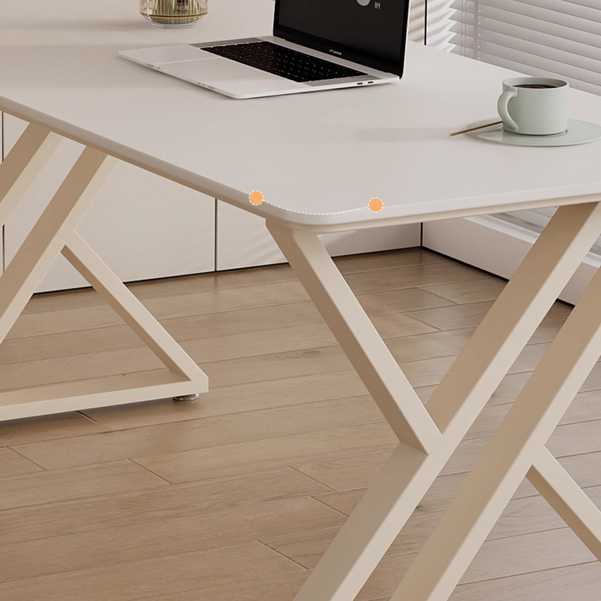 Trevino Cream Minimalist Modern Study Work Desk – Mirai Town PLT