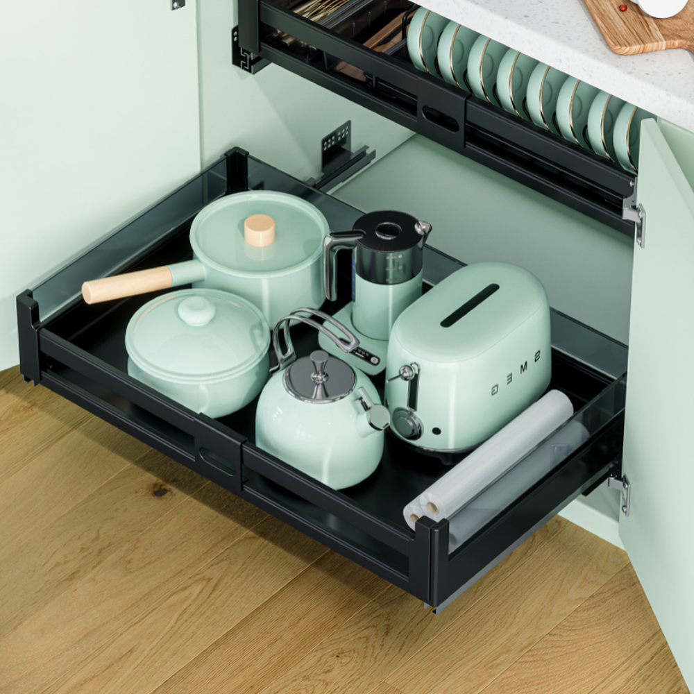 MIRAI Four Side Basket With Undermount Soft Closing Slide - Dark Grey ...