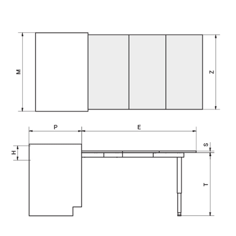 ATIM T-Able Pull-Out Drawer Table With Single Telescopic Folding Leg ...